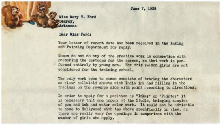 Walt Disney's 1938 rejection letter goes viral: 'Woman do not do ...