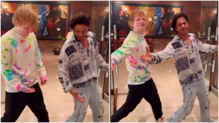 When Ed Sheeran met Shah Rukh Khan and recreated his signature pose. Watch
