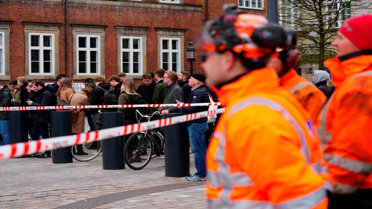 Fire breaks out at Copenhagen's historic stock exchange, spire collapses