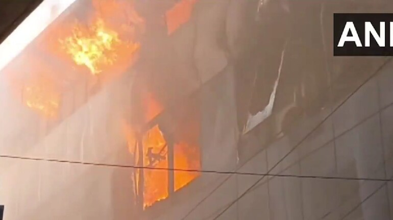 Fire at Income Tax CR Building at ITO