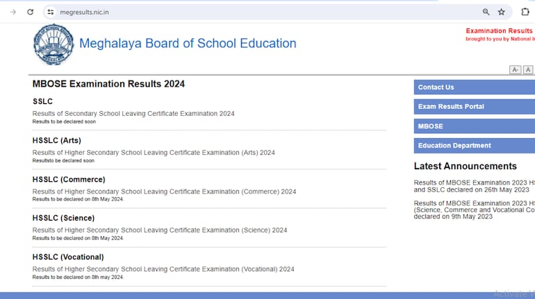 MBOSE 12th Result 2024: Meghalaya HSSLC Science, Commerce, and ...