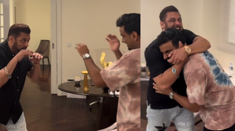 Salman Khan playfully enjoys boxing with Dubai millionaire YouTuber Money Kicks aka Rashid ...