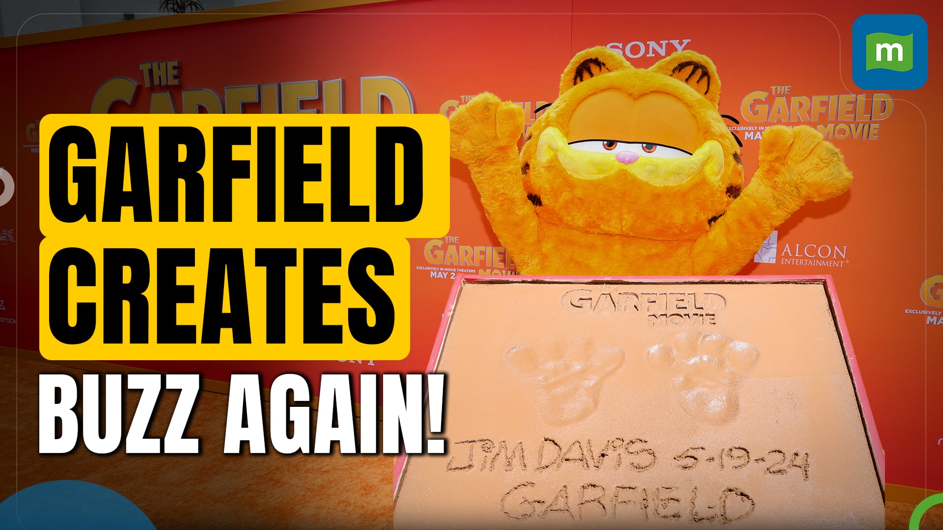 Garfield paws placed at the TCL Chinese Theatre post the movie release ...