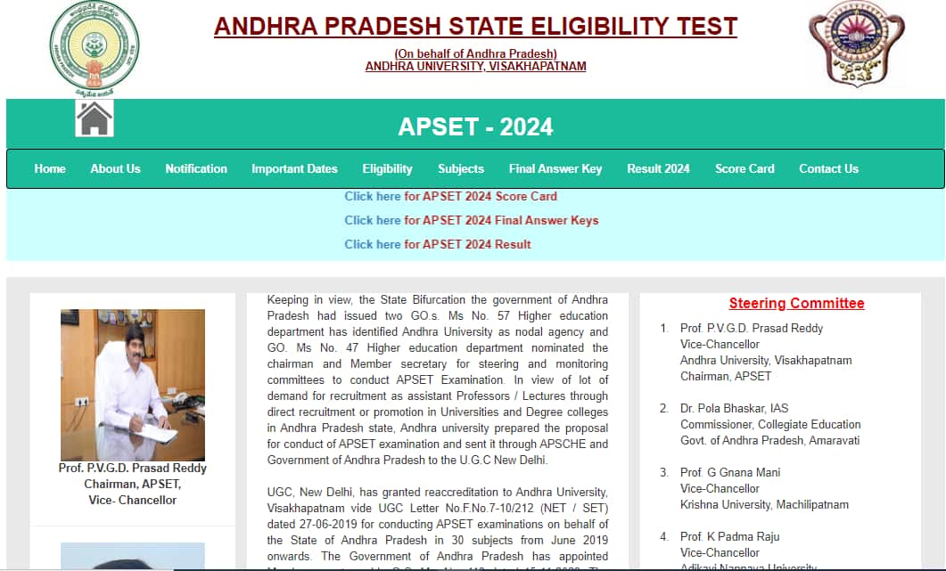 APSET Result 2024 declared at apset.net.in, direct link to APSET ...