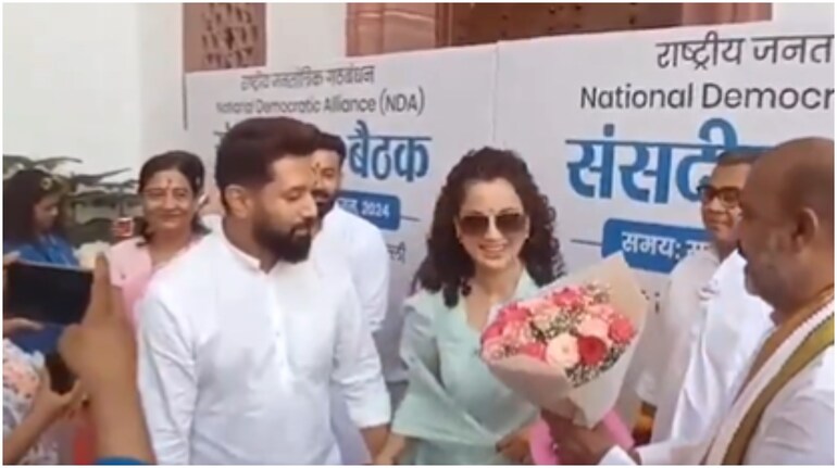 From co-stars to MPs: Kangana Ranaut, Chirag Paswan meet at Parliament. Watch
