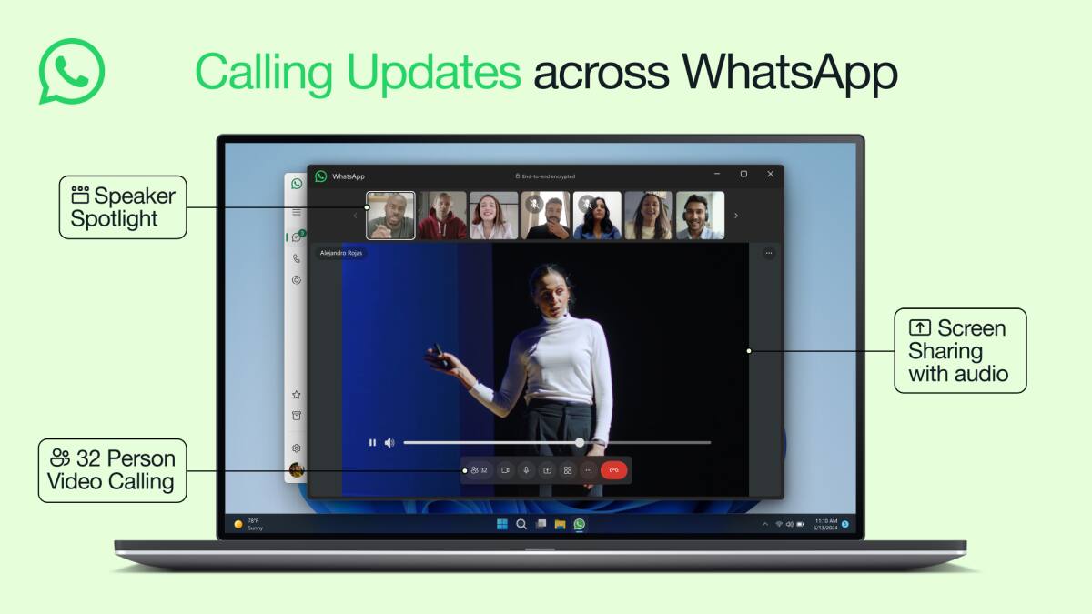 WhatsApp improves its calling experience, enabling 32-person video ...