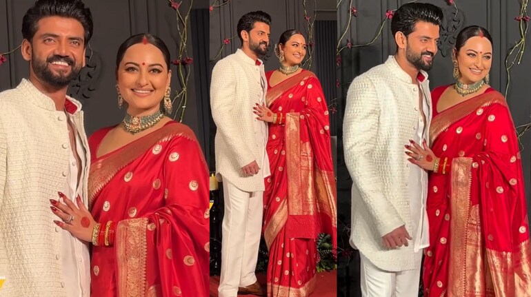 Sonakshi Sinha wore red Banarasi silk saree worth Rs 79 k for her ...