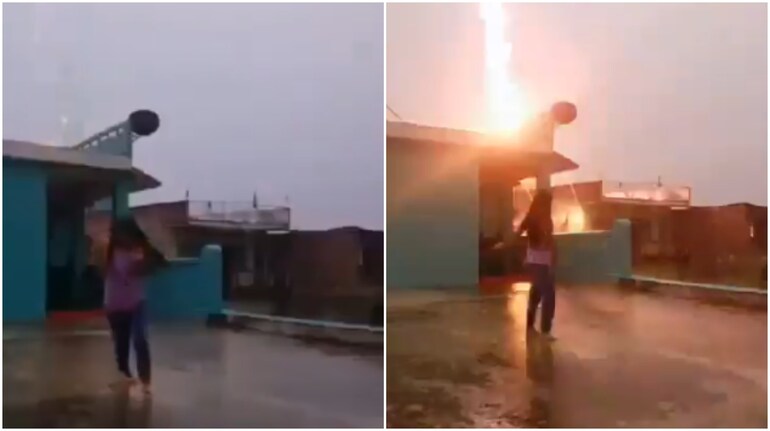Young girl narrowly escapes lightning strike while filming dance reel ...