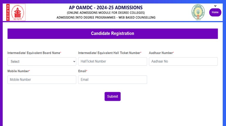 AP Degree College Admissions 2024: APSCHE OAMDC registrations begins at oamdc1-apsche.aptonline ...