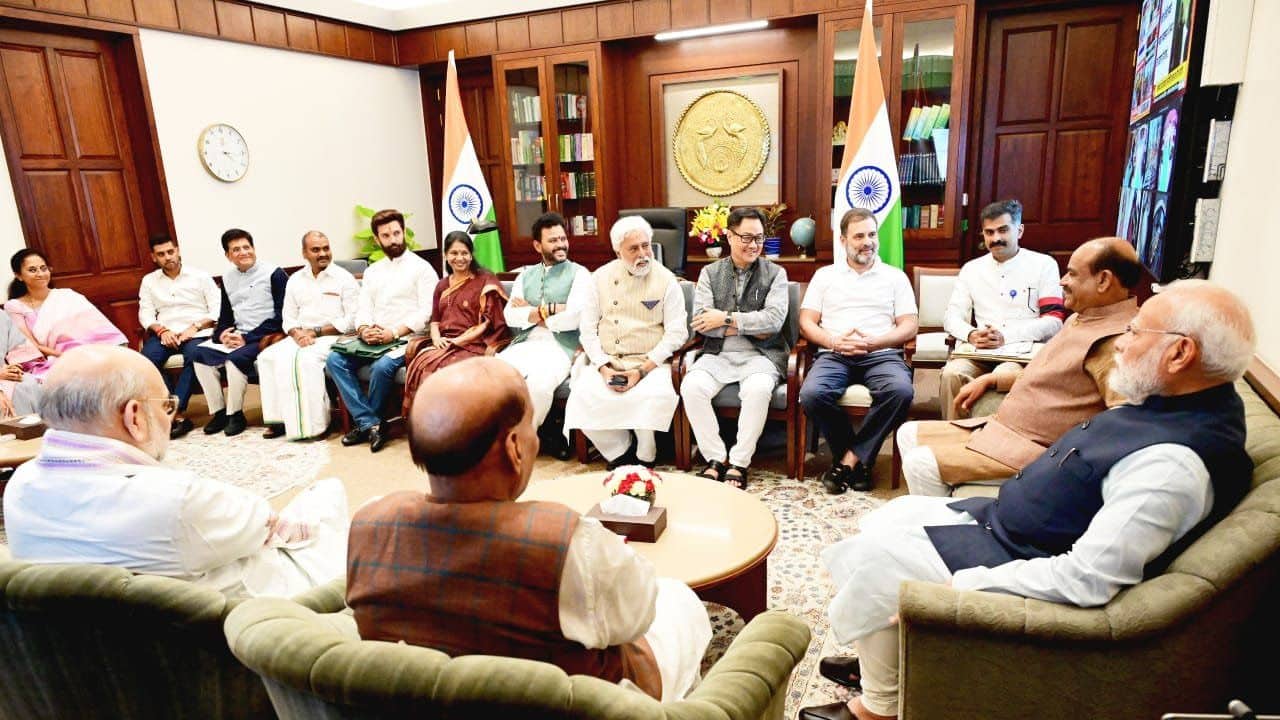 Pictures: PM Modi, Rahul Gandhi, Supriya Sule at LS Speaker Birla's all ...