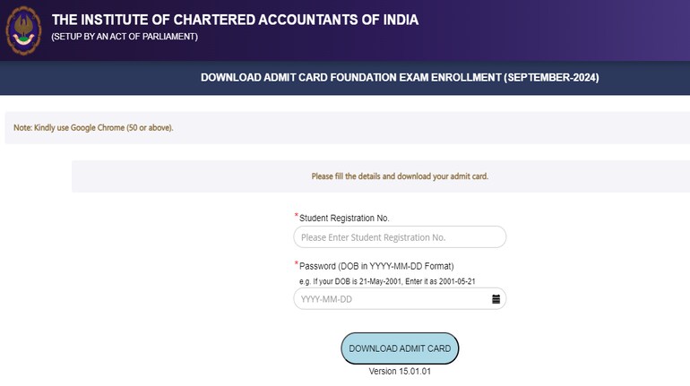 ICAI CA Foundation Admit Card 2024 Released for September Session ...