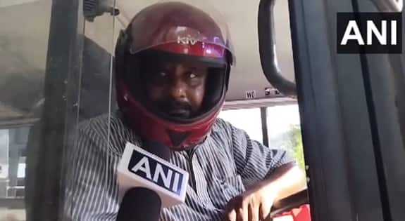 Watch: State bus drivers join duty wearing helmets during BJP's Bengal ...
