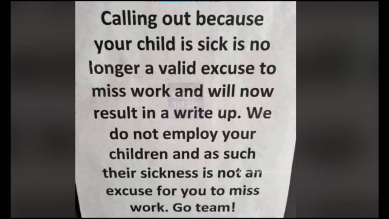 'Child's sickness no longer a valid excuse for leave': Office memo ...