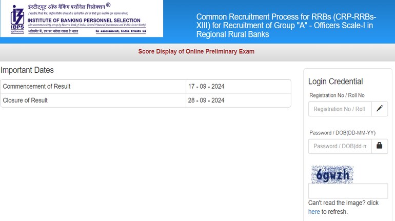 IBPS RRB PO Prelims Result 2024: Prelims scorecard released at ibps.in, direct link here