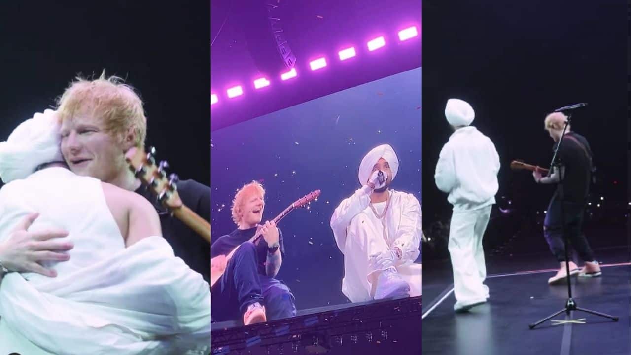 Ed Sheeran joins Diljit Dosanjh on stage for a surprise performance in ...