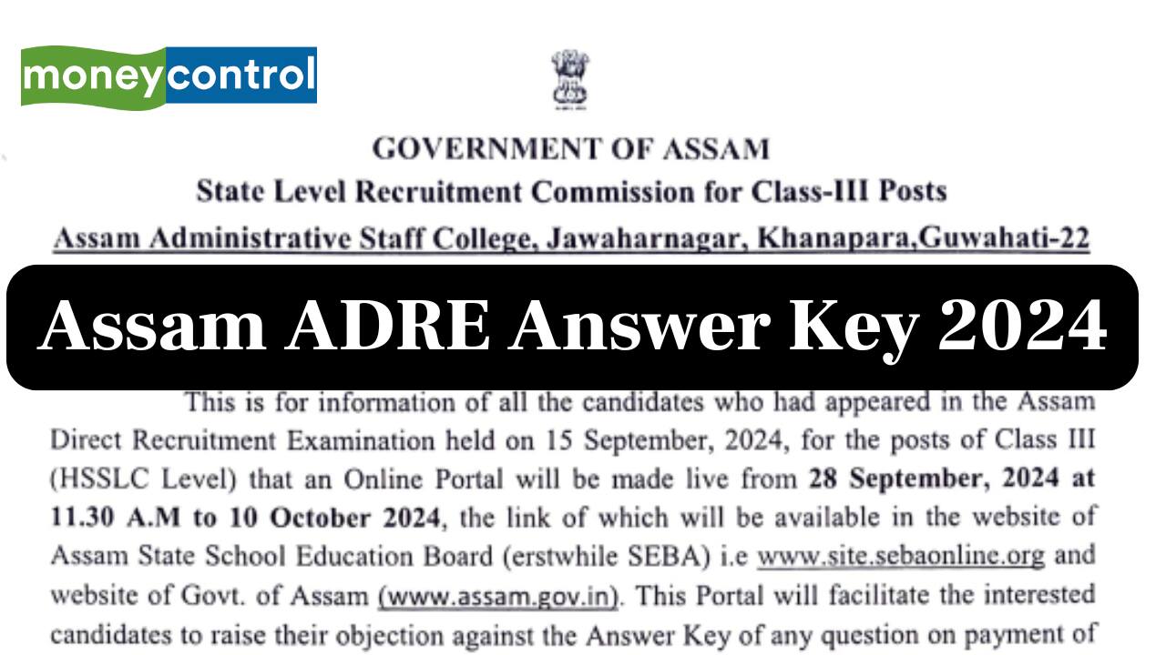 Assam ADRE HSSLC Answer Key 2024 out today at sebaonline.org, objection ...