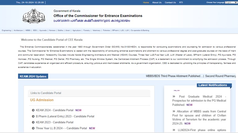 KLEE 2024 Phase 2 Provisional Allotment Results for 3-year and 5-year LLB Released at cee.kerala ...