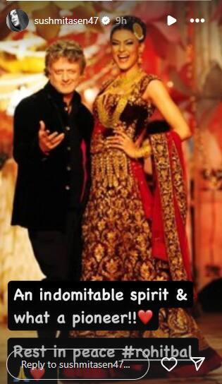 Sushmita Sen honors Rohit Bal's legacy with heartfelt tribute following ...