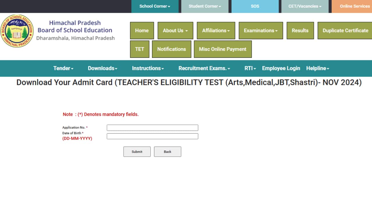 HP TET Admit Card 2024 Out at hpbose.org, Check Direct Link Here