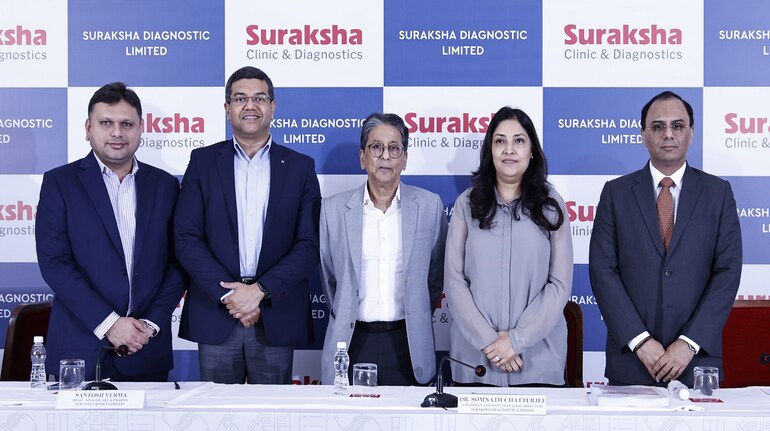 Suraksha Diagnostic makes subdued start, shares close 5% lower