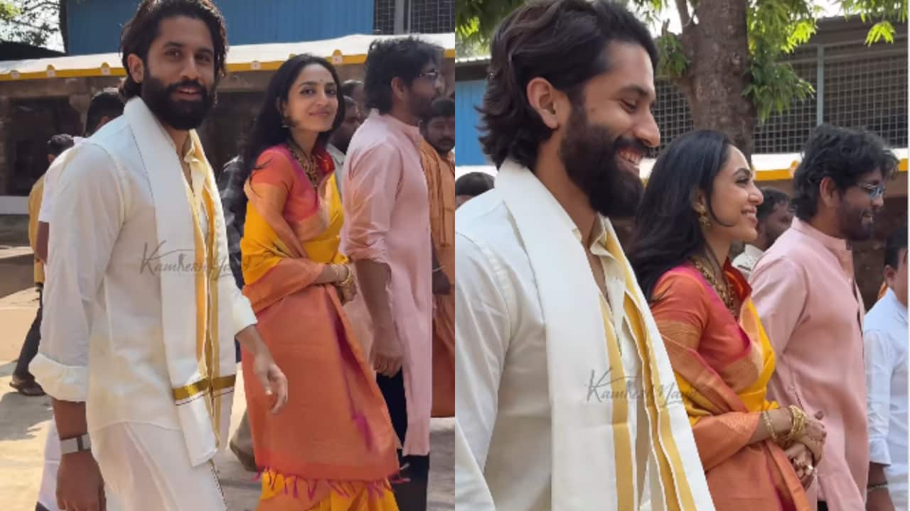 Naga Chaitanya, Sobhita Dhulipala seek blessings at Srisailam Temple, make first appearance as ...