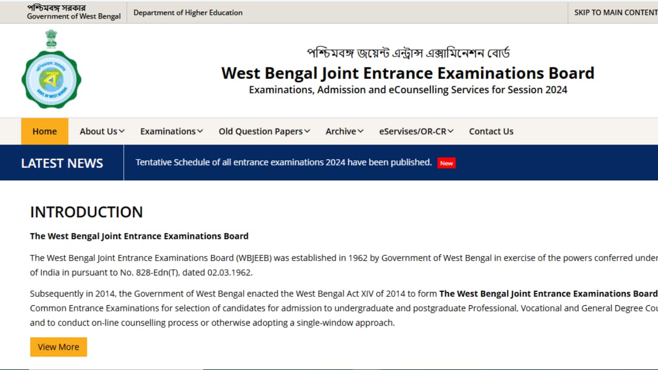 Wbjee exam date store