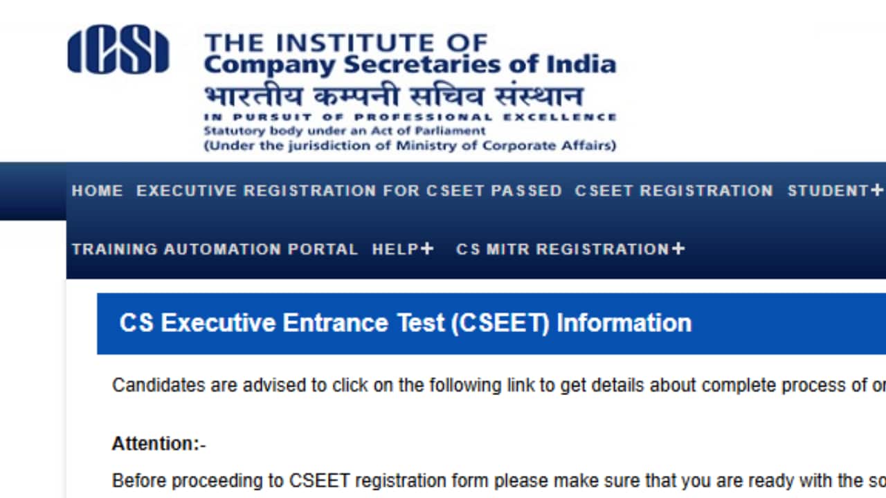 ICSI CSEET May 2025 registration begins @smash.icsi.edu; check how to apply