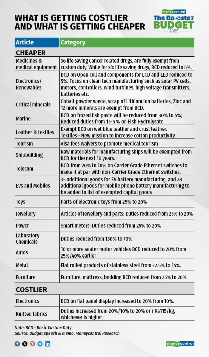 What’s getting cheaper and costlier in FY25 Union Budget?