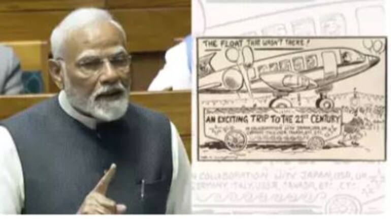 'A plane on a cart': PM Modi cites RK Laxman's cartoon to take a jibe ...