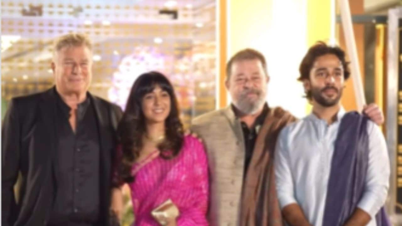Shashi Kapoor's sons Kunal and Karan Kapoor make a rare appearance at Aadar Jain and Alekha ...
