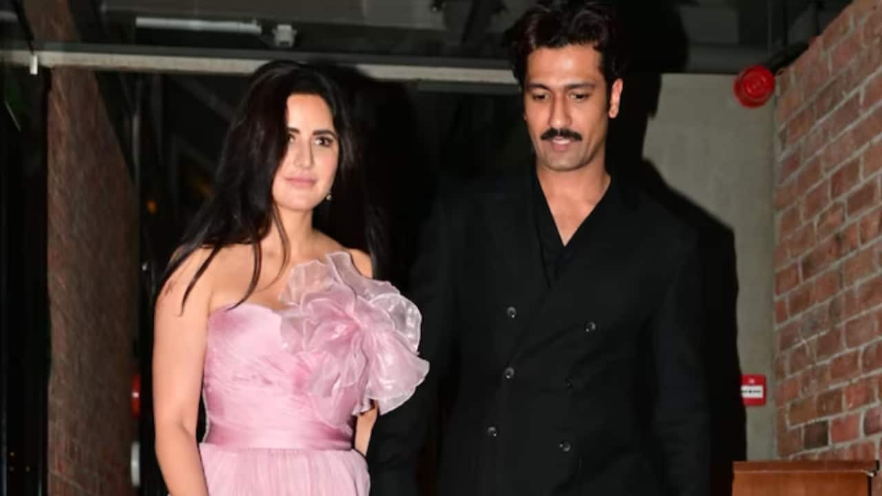 Katrina Kaif and Vicky Kaushal channel desi Barbie and Ken at friend’s reception, see video