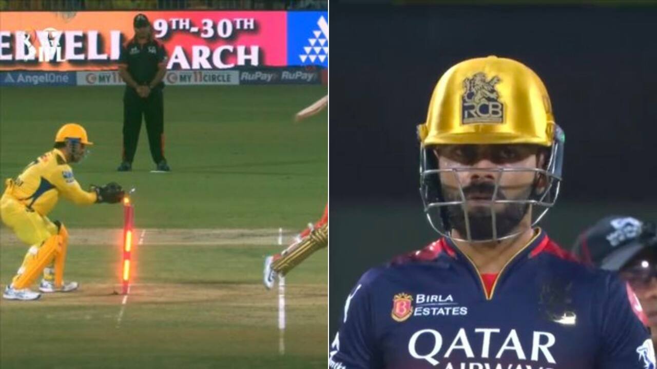 WATCH: MS Dhoni lightning stumping during CSK vs RCB stuns Virat Kohli