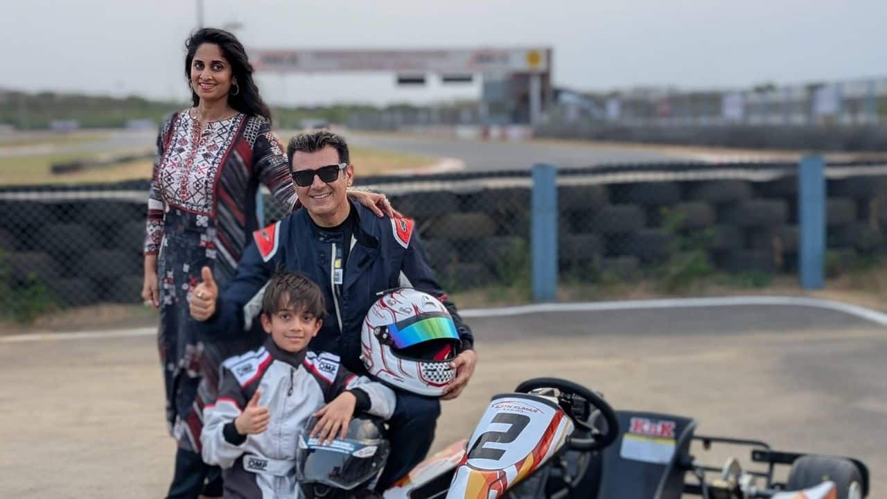 Ajith Kumar’s fun-filled Karting day with wife Shalini and son Aadvik ...