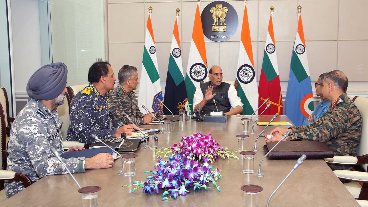 Defence minister Rajnath Singh meets CDS, service chiefs amid India-Pakistan tensions