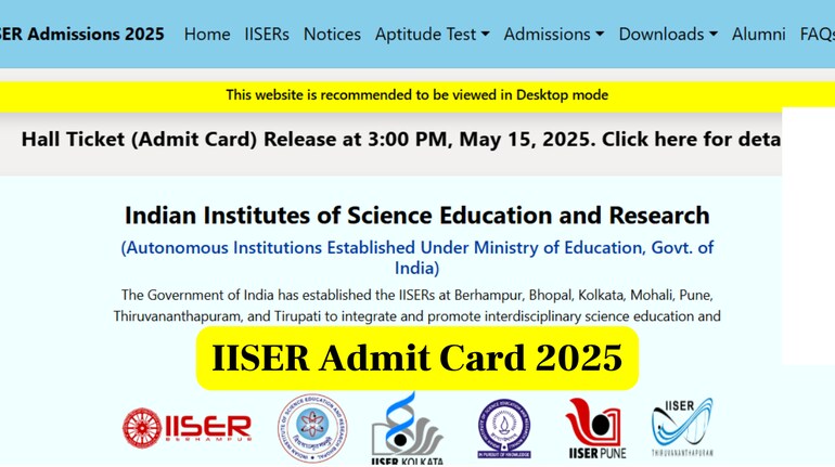 IISER Admit Card 2025 Out Today at iiseradmission.in; direct link here