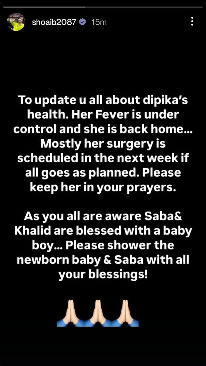 Dipika Kakar returns back home as fever subsides, husband Shoaib ...