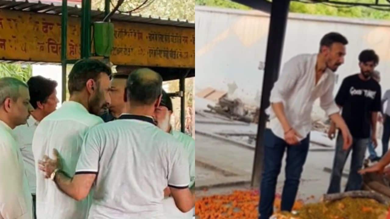 Rahul Dev pays last respects to brother Mukul Dev, attends his final ...
