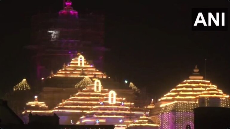 Ram Darbar Pran Pratishtha: Ayodhya temple lit up for grand ceremony ...