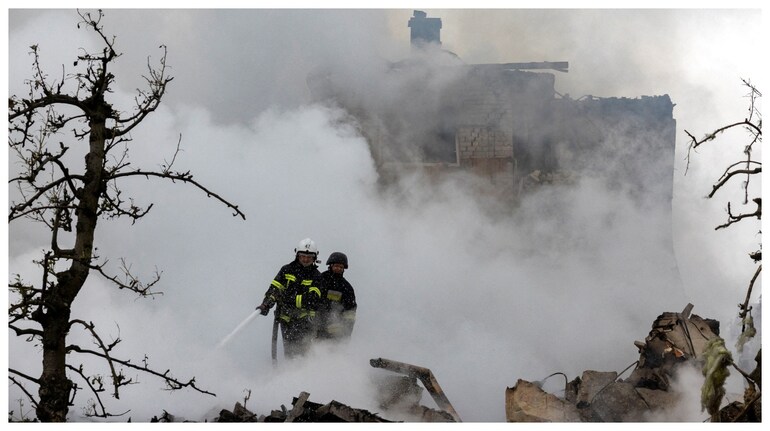 Russian drones attack Kyiv, trigger fires in residential areas, officials say