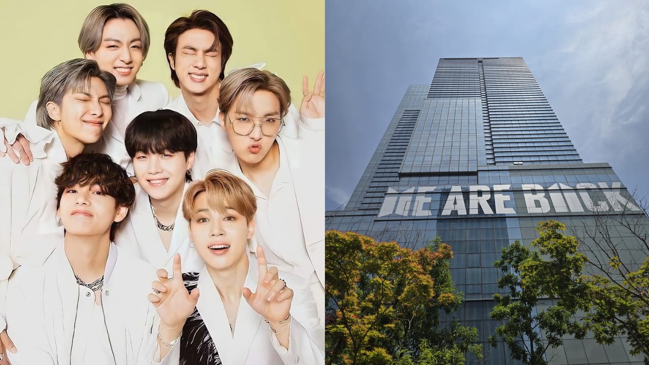 BTS' agency HYBE building lights up with 'We are back' message ahead of ...