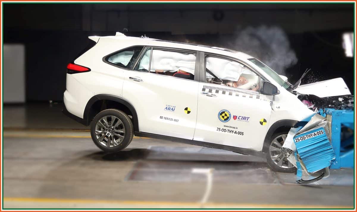 Toyota Innova Hycross scores 5-star safety rating at Bharat NCAP