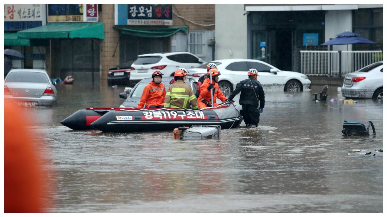 Torrential rain pounds South Korea for third day as thousands take shelter