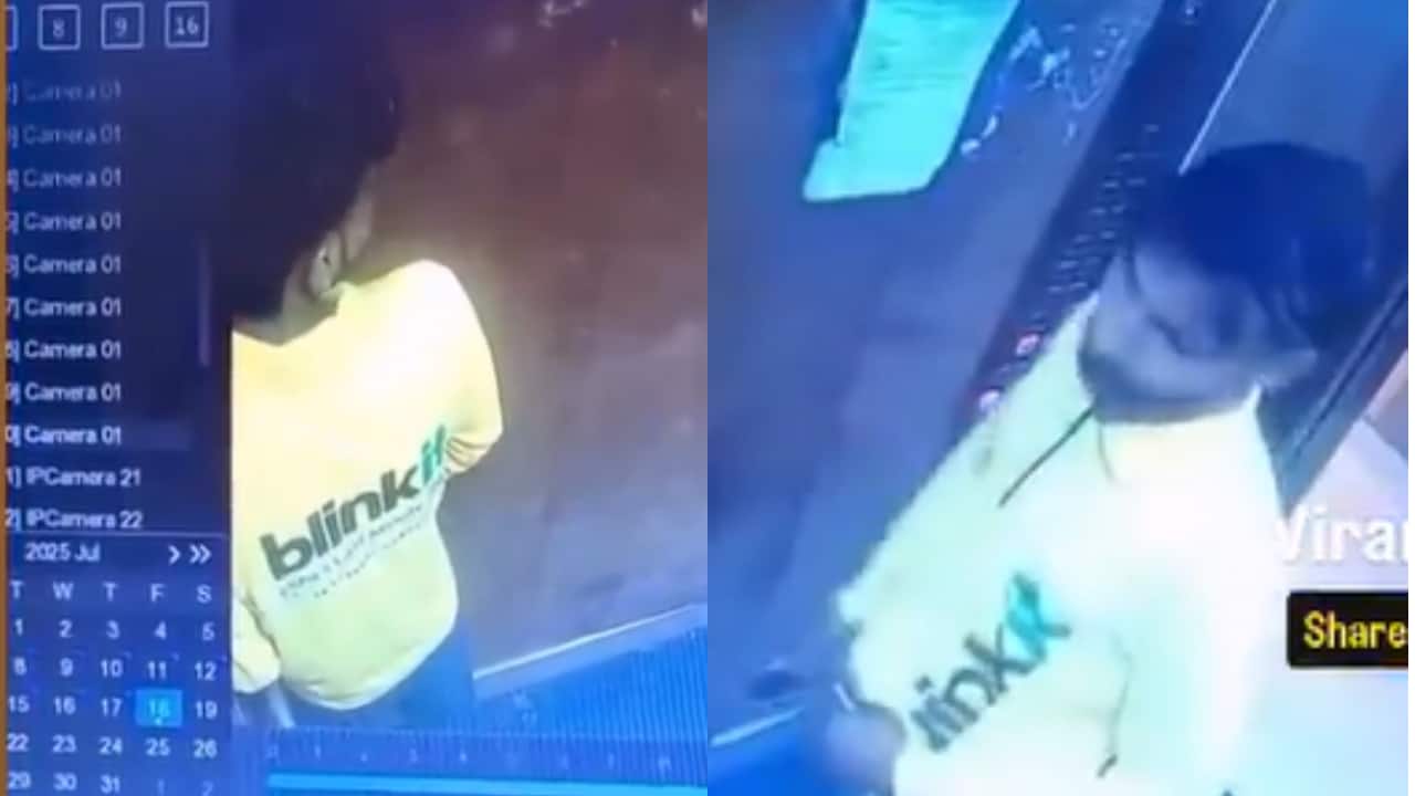 Caught on camera: Blinkit delivery man urinates inside lift in Mumbai’s ...