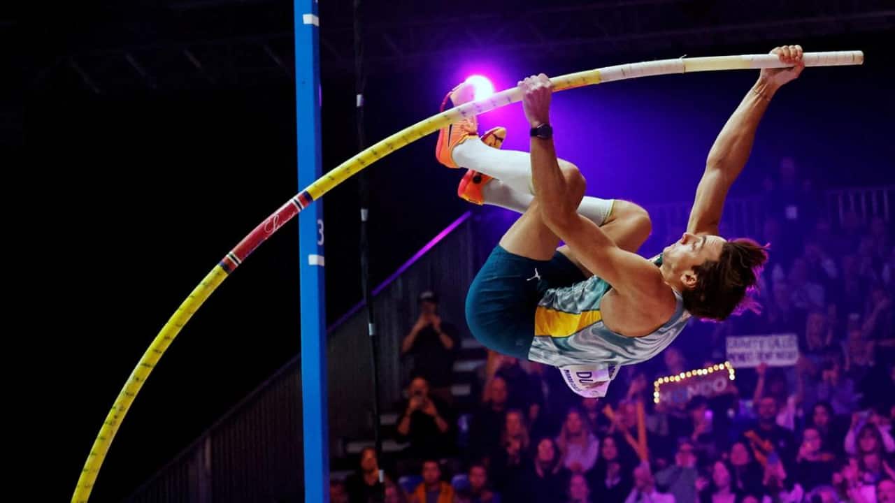 Mondo Duplantis takes third world title with world record jump of 6.30m
