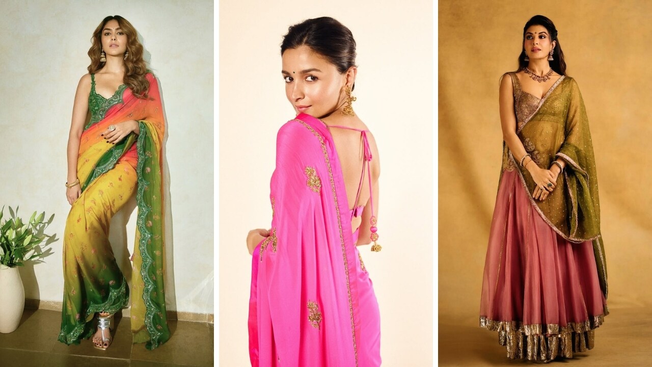 Ganesh Chaturthi 2025: Trending celebrity sarees, lehengas, and blouse ...