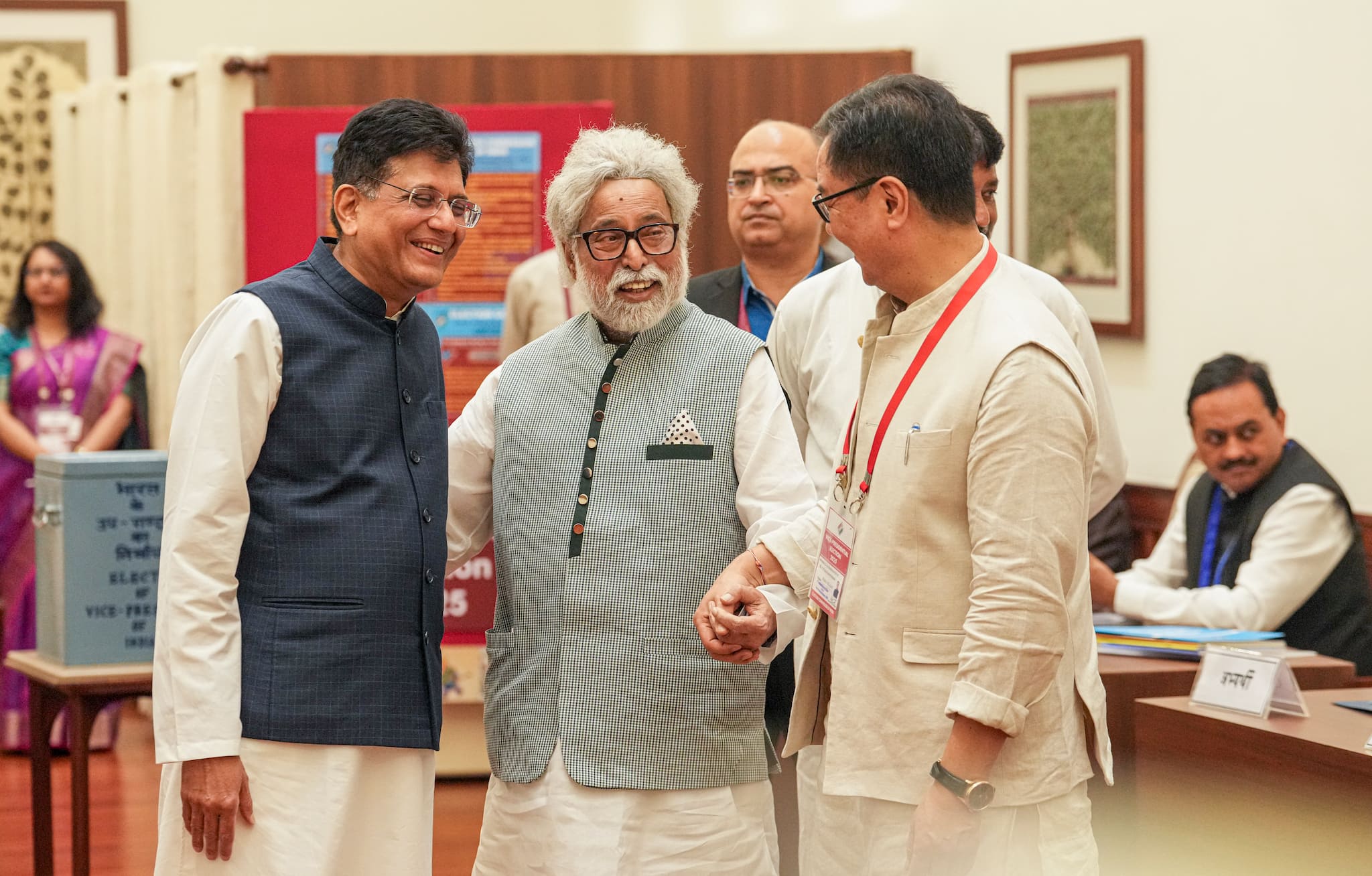 Vice President election: Opposition, NDA leaders share light-hearted moments during V-P polls ...