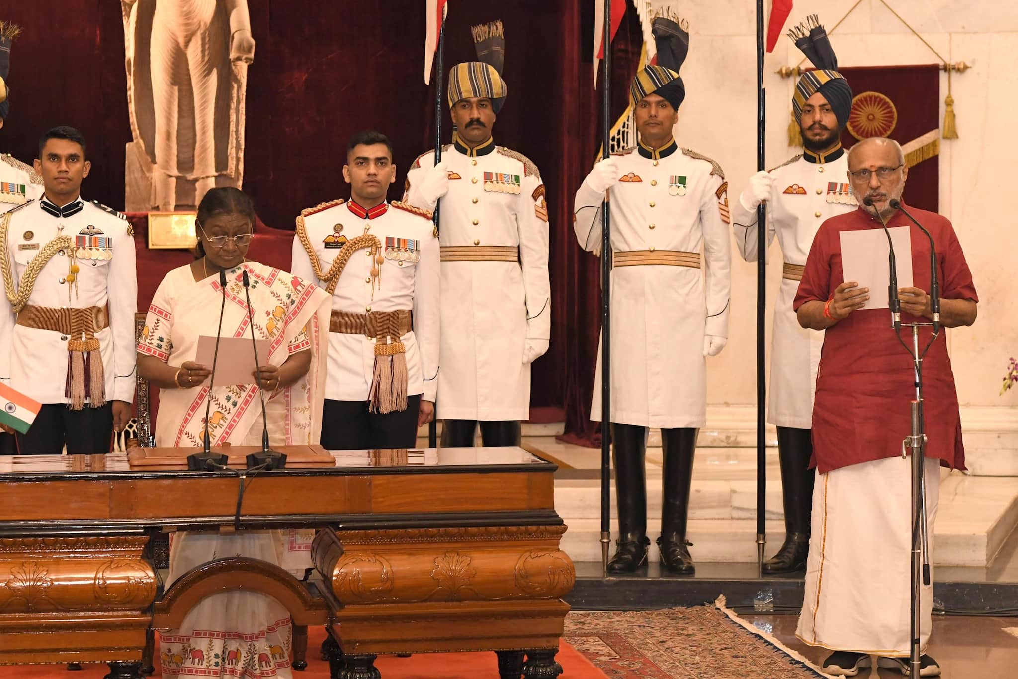 CP Radhakrishnan sworn in as 15th Vice President of India; Jagdeep Dhankhar attends ceremony ...
