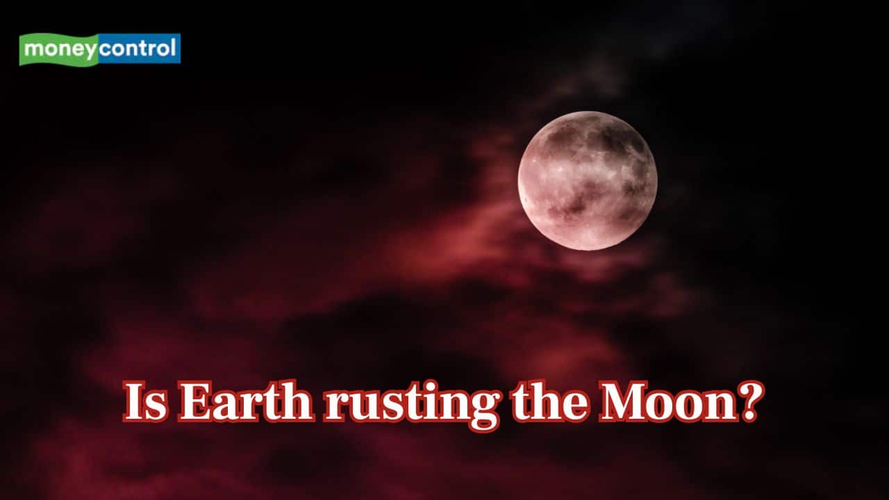 The Moon is mysteriously rusting and turning red with Earth as the ...