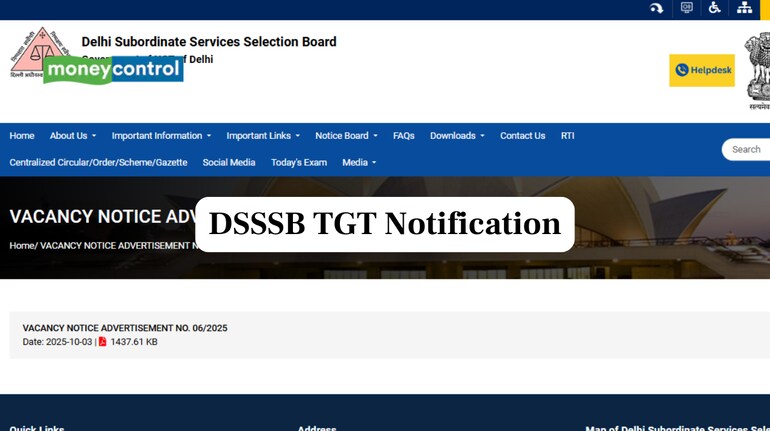 DSSSB TGT Notification Out for 5346 vacancies at dsssb.delhi.gov.in; check details here