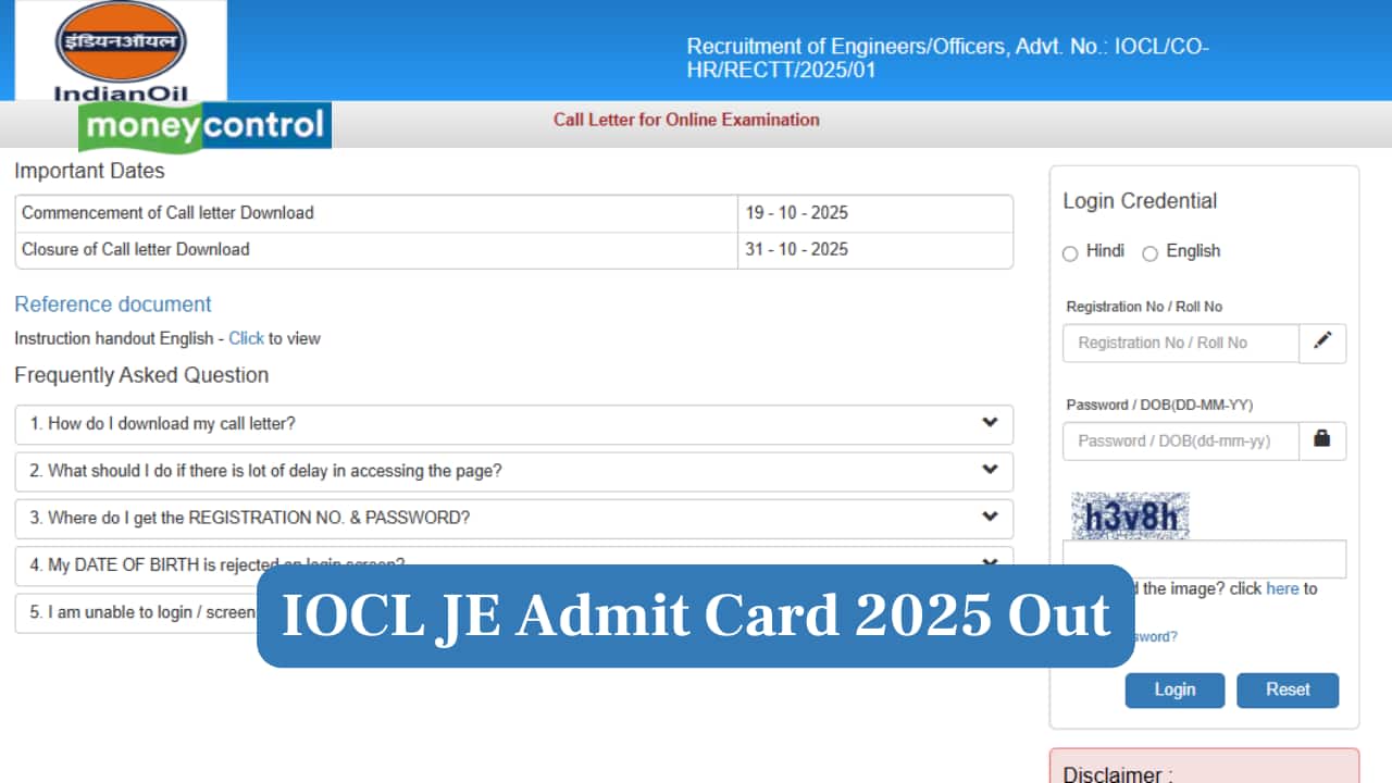 IOCL JE Admit Card 2025 Released at oil-india.com; Direct link to ...